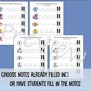 Preschool Piano Music Theory: Ocean-themed Finding CDE Worksheets and ...