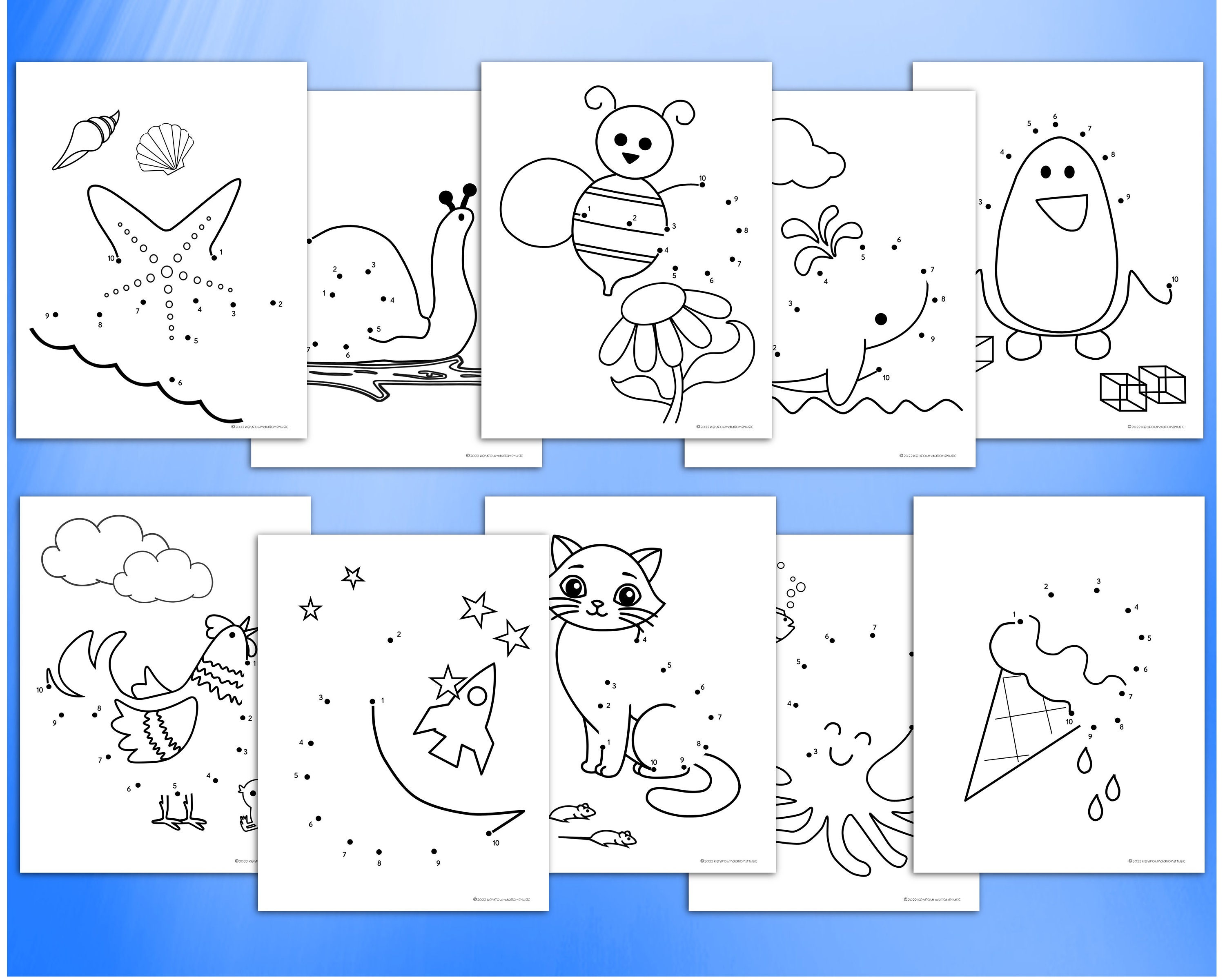 Dot to Dot 1-10 Activities for Preschool Worksheets Connect the Dots ...