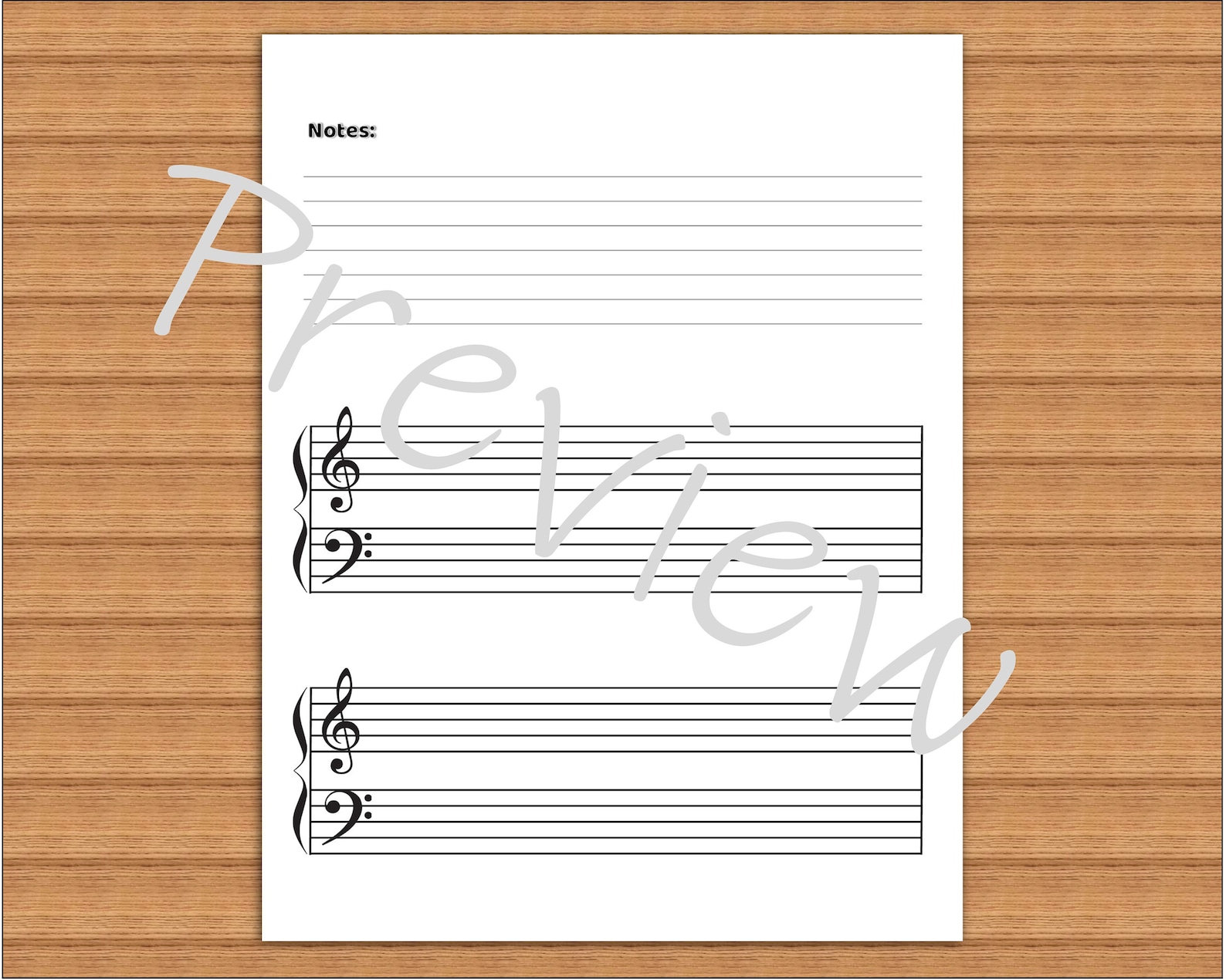 Piano Lesson Assignment Sheet + Daily Practice Chart, Notes, & Blank ...