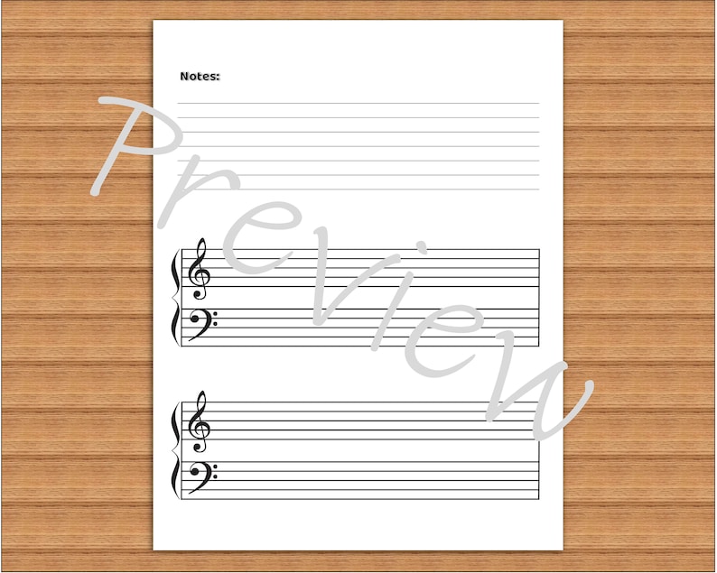 Piano Lesson Assignment Sheet + Daily Practice Chart, Notes, & Blank ...