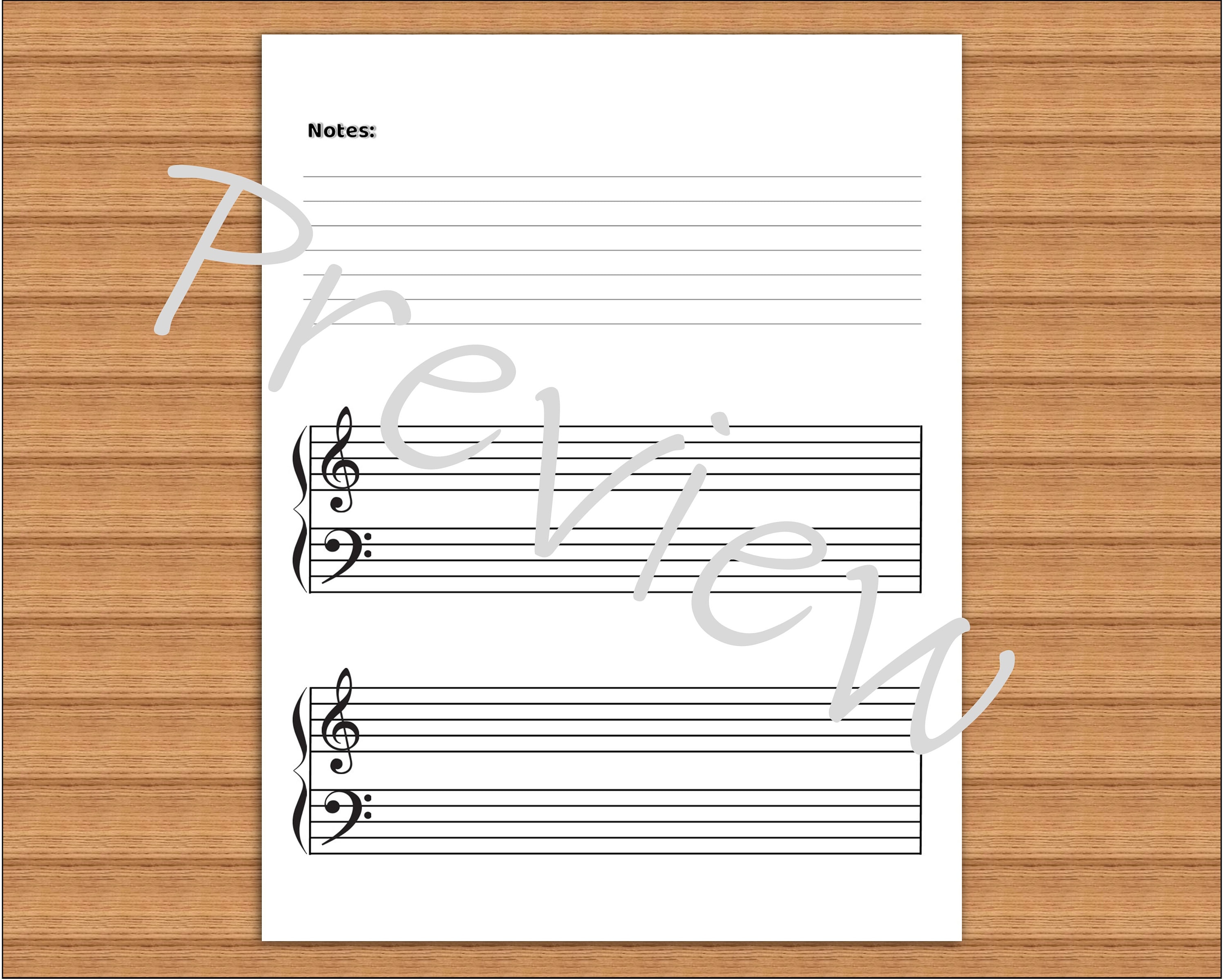Piano Lesson Assignment Sheet + Daily Practice Chart, Notes, & Blank ...