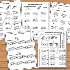 Steps and Skips - Elementary Music Theory, Beginning Music Worksheets ...