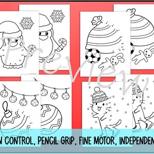 Christmas and Winter Dot to Dot 1-10 Counting and Coloring Pages for ...