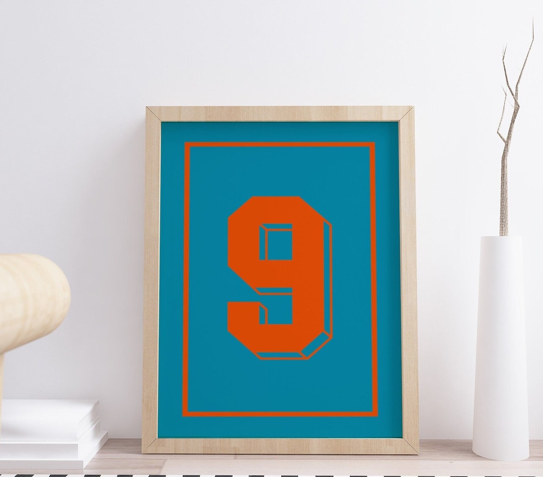 Number Nine Wall Art Colorful Printable Wall Decor - Etsy