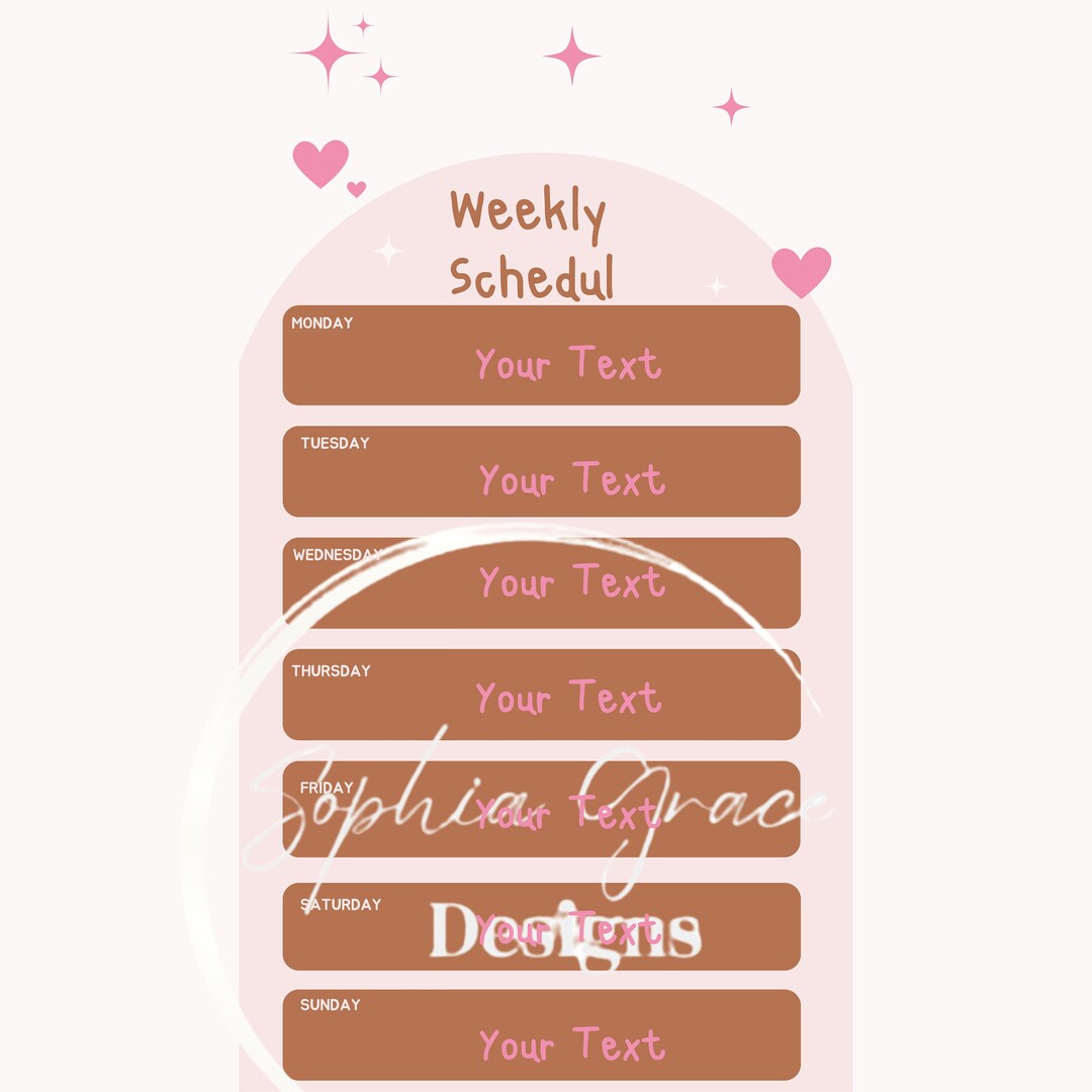 Digital Editable Weekly Schedule PDF With Text Boxes Canva, Weekly ...