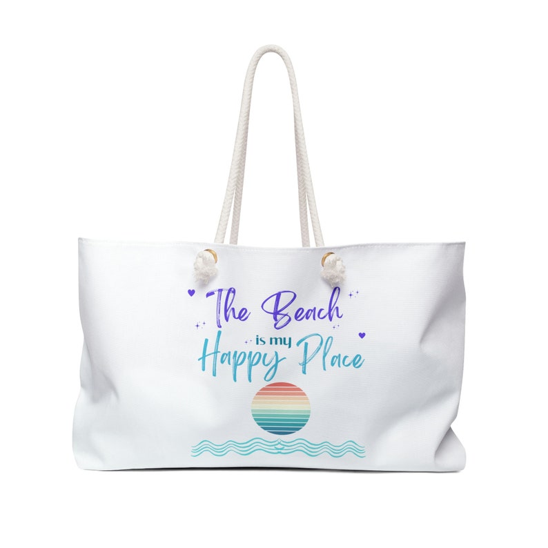The Beach is My Happy Place Weekender Bag, Beach Overnight Bag, Beach ...