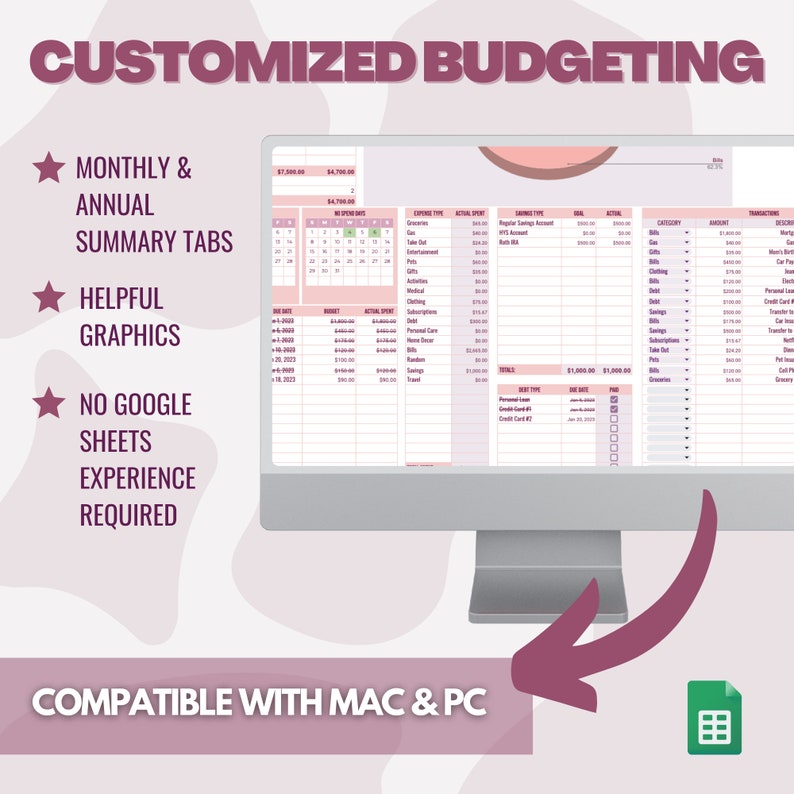 ULTIMATE Monthly Budget Google Spreadsheet for Finances and Expenses ...