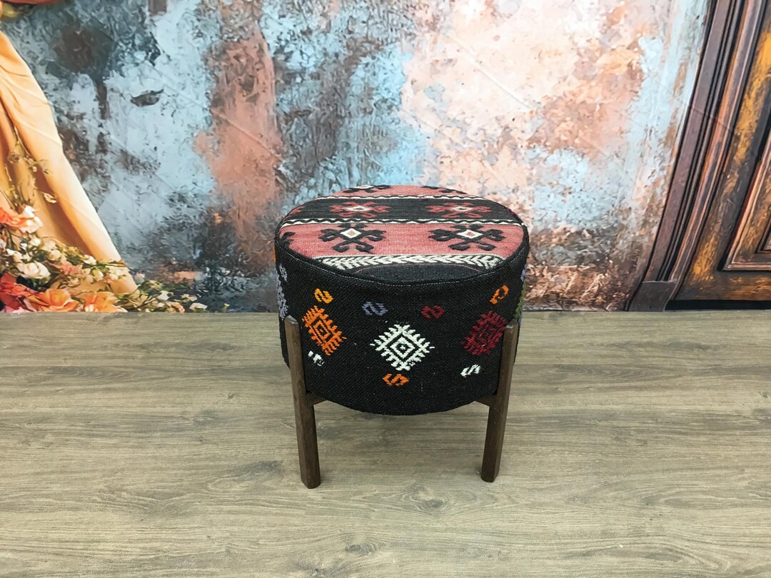 Bean Bag Bench, Kilim Bench, Round Bench, Woven Bench, Porch Stool ...
