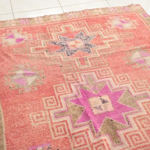 Blush Pink Rug, Handmade Herki Rug, Aisle Runner Rug, Ethnic Rug, Soft ...