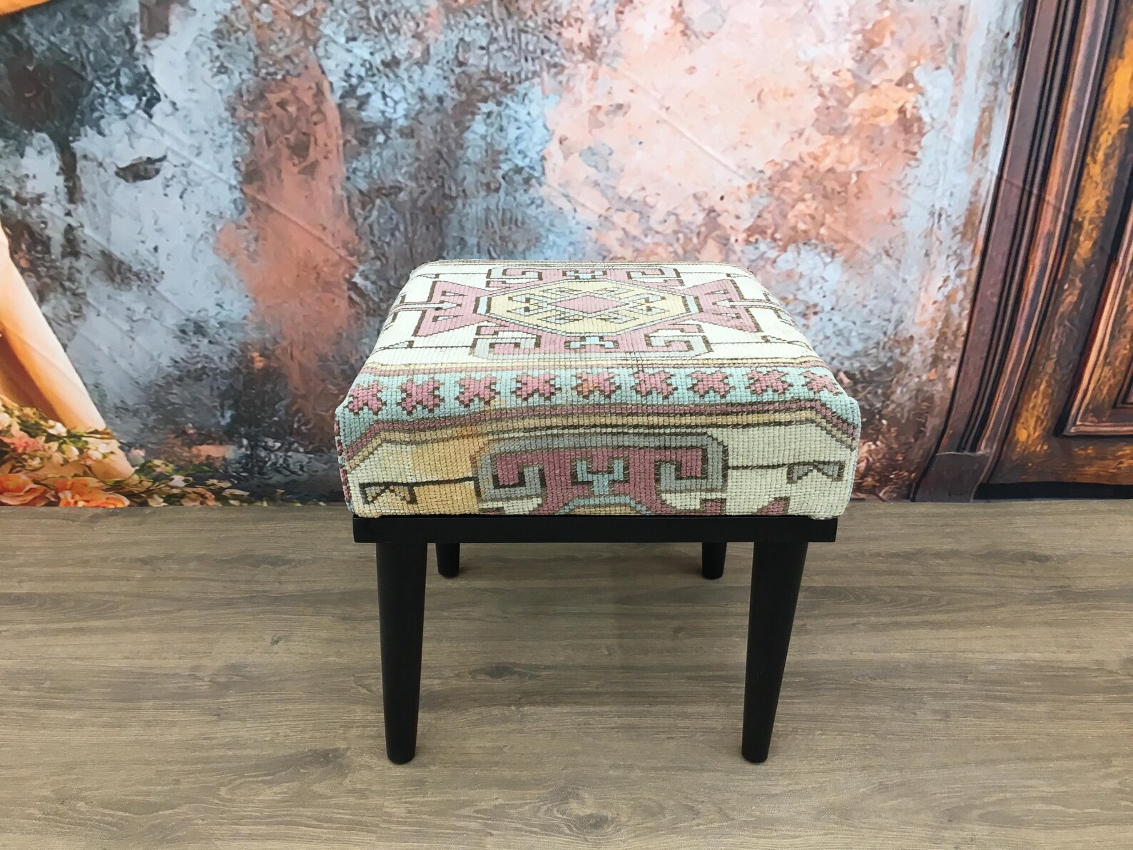 Bean Bag Bench, Vintage Rug Bench, Portable Bench, Fireside Bench ...