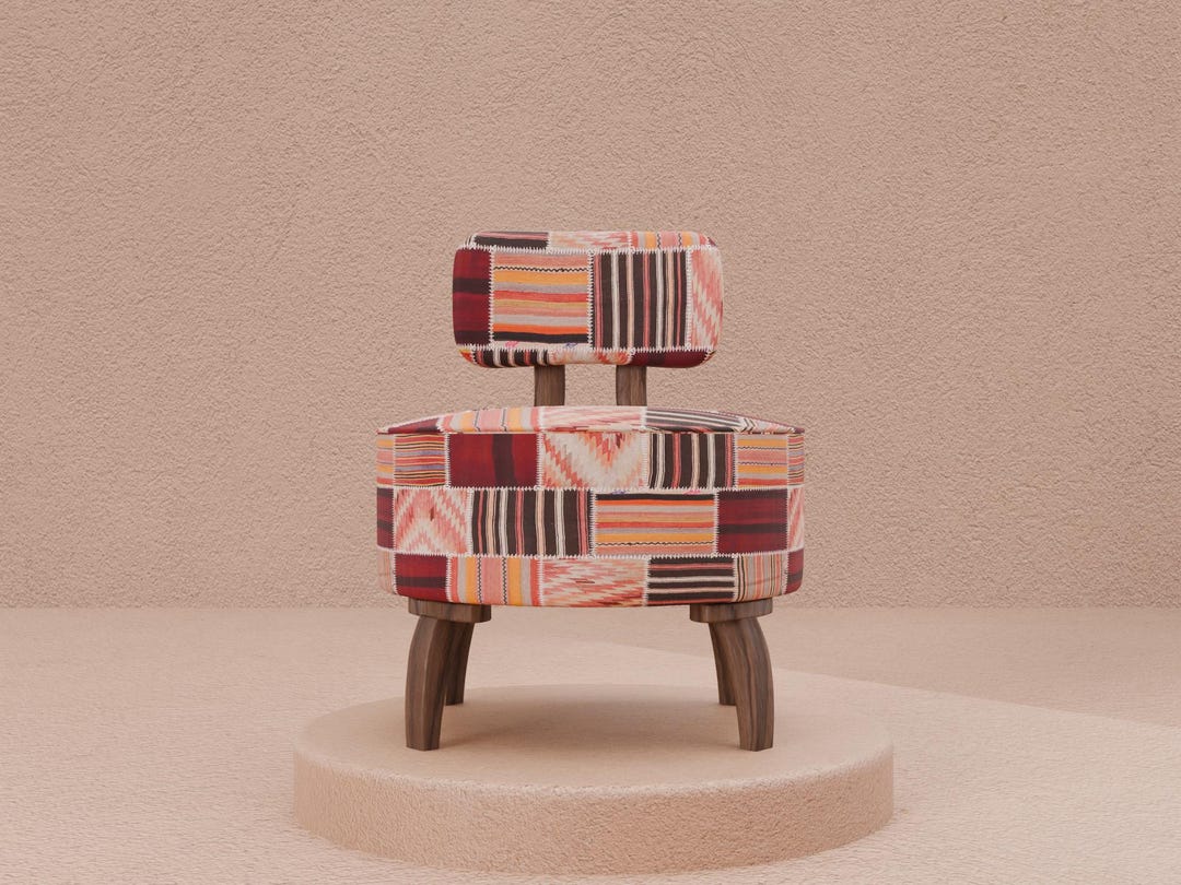 Patchwork Pattern Design Chair, Mid-century Armchair, Furniture Sofa ...