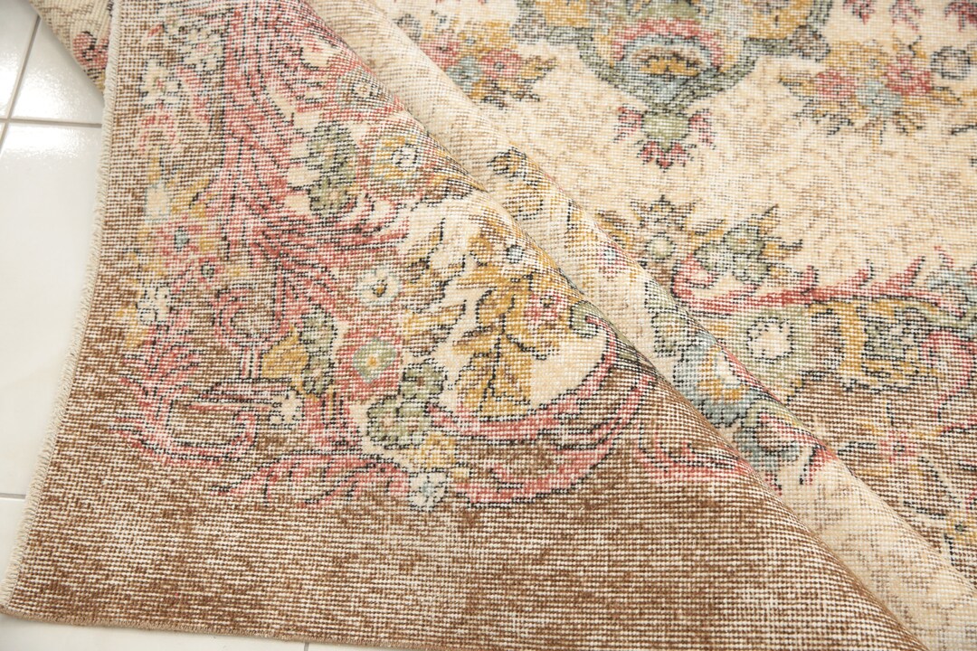 Pastel Color Rug, Adorable Rug, Sustainable Rug, Turkish Oushak Rug ...