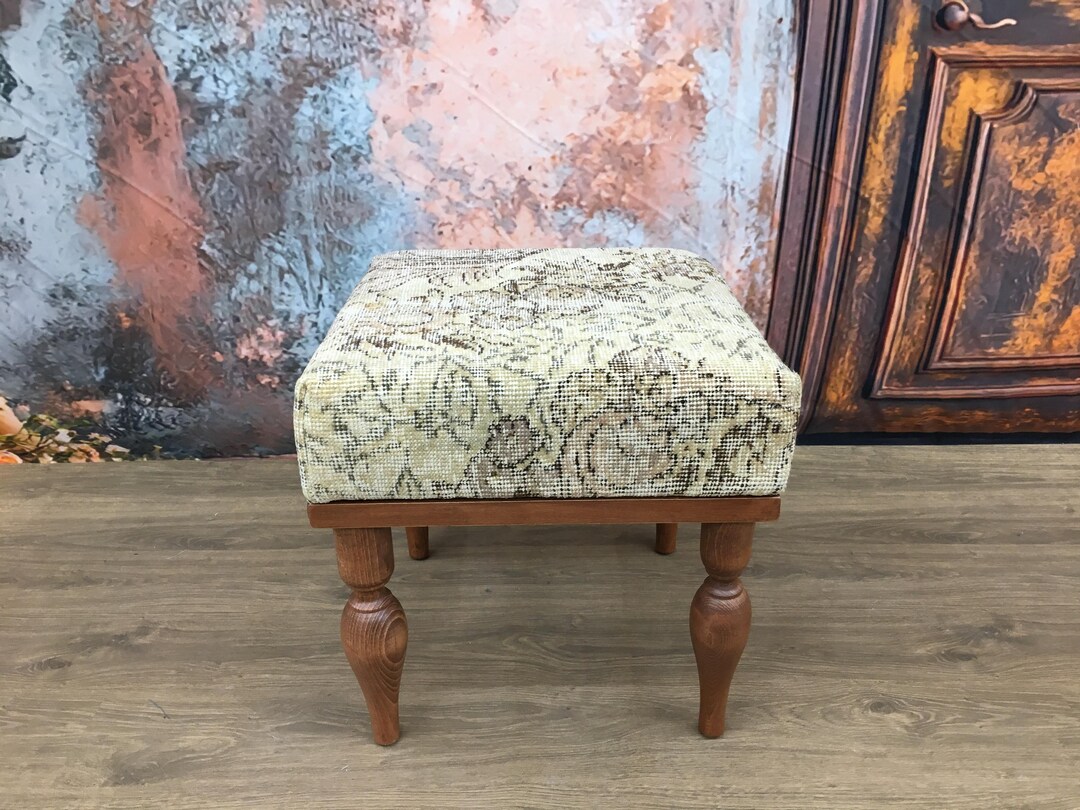 Vintage Rug Bench, Pouf Ottoman, Footstool Bench, Bean Bag Bench, Woven ...