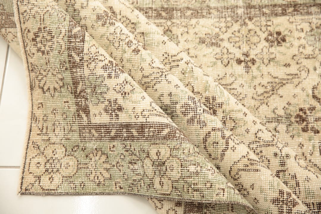 Bohemian Wool Rug, Handmade Green Rug, Aesthetic Rug, Botanical Rug ...