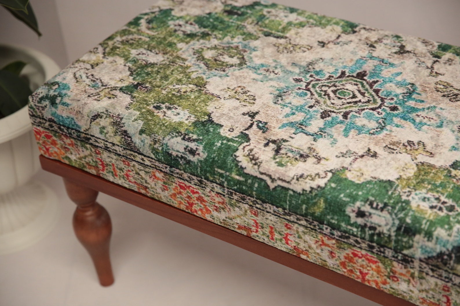 Upholstered Bench, Country Bench, Ottoman Bench, Bedroom Bench, Boho ...