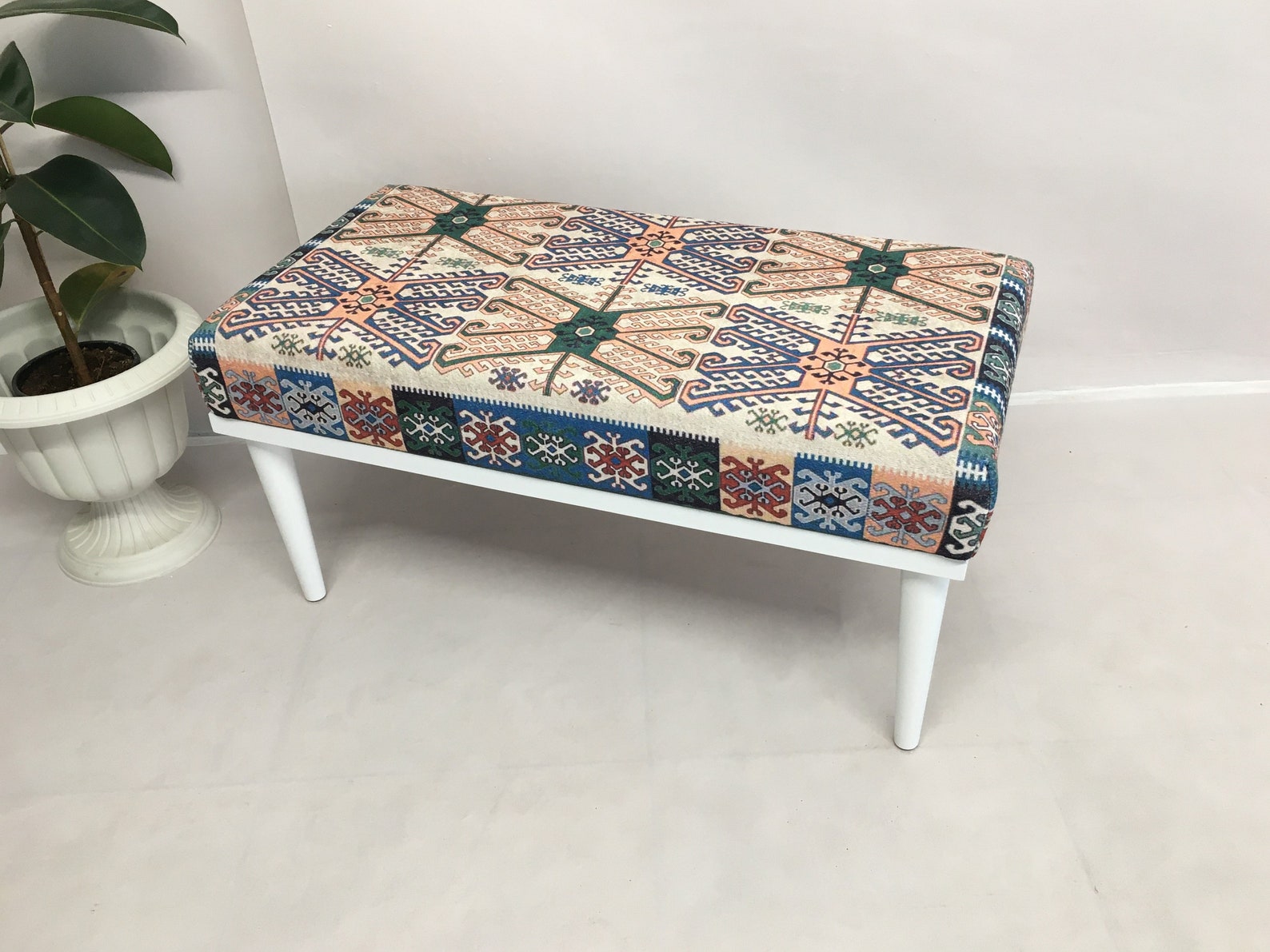 Bench for Bedroom, Boho Piano Bench, Footstool Bench, Dining Table ...