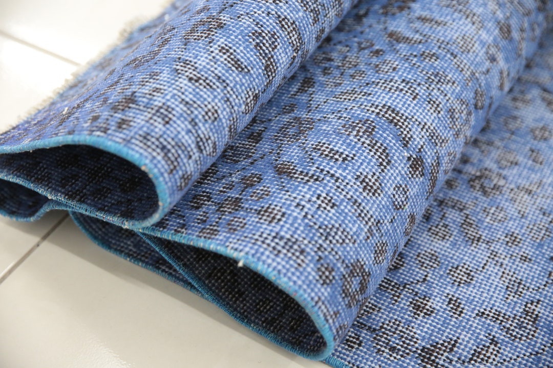 Blue Turkish Rug, Handmade Area Rug, Living Room Rug, Bedroom Rug ...