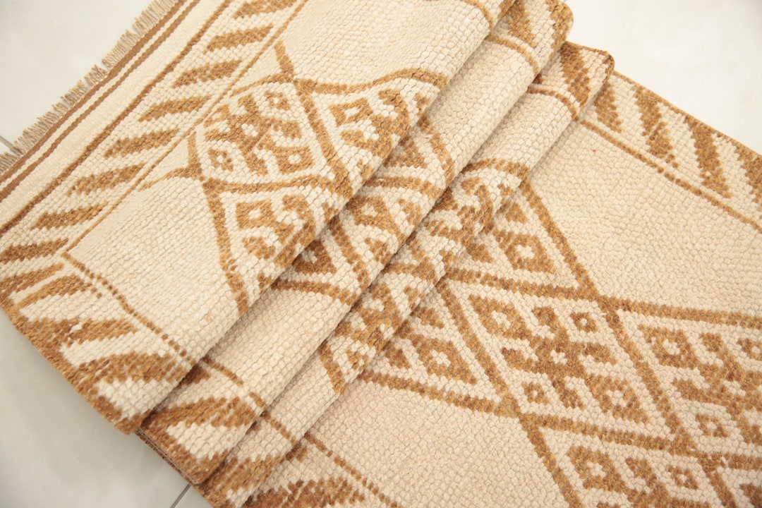 Farmhouse Rug, Soft Pile Wool Rug, Ikat Rug, Bohemian Rug, Wool Jute ...