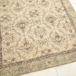 Bohemian Wool Rug, Handmade Green Rug, Aesthetic Rug, Botanical Rug ...