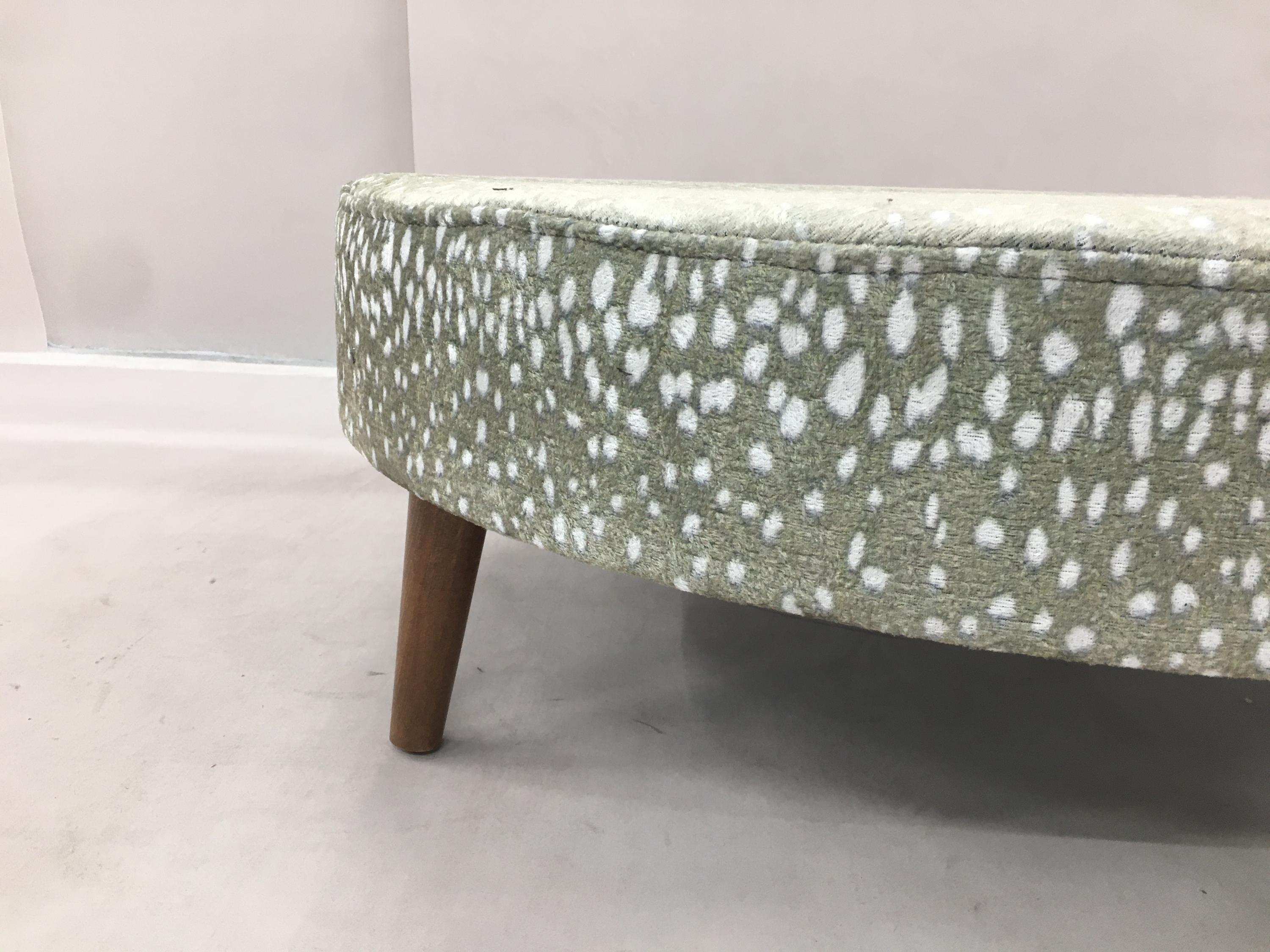 Round Coffee Table, Neutral Ottoman Bench, Unique Antelope Design Pouf ...