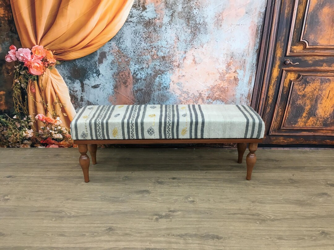 Bohemian Bench, Ottoman Bench, Handmade Bench, Vintage Style Bench ...