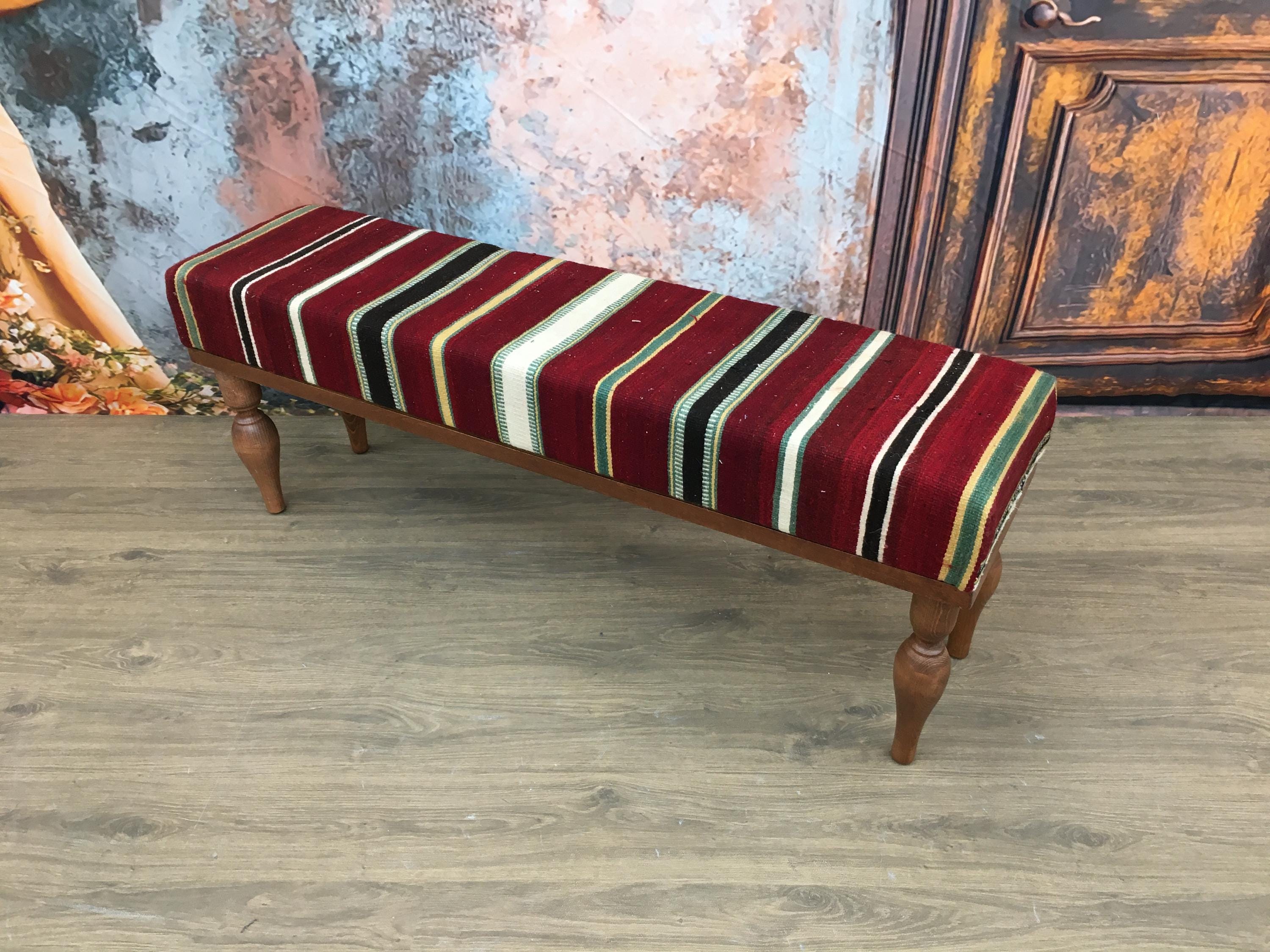 Upholstered Bench, Kilim Rug Bench, Stairway Bench, Dining Table Bench ...