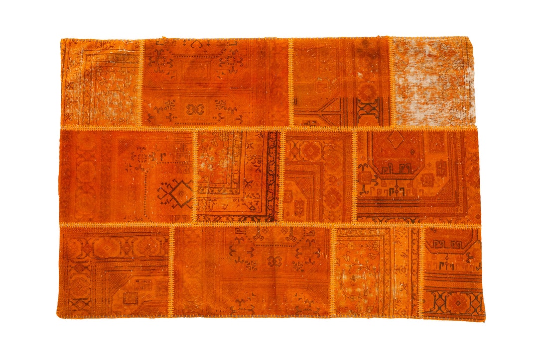 Awesome Rug, Burnt Orange Rug, Interior Rugs, Patchwork Rug, Retro Rug ...