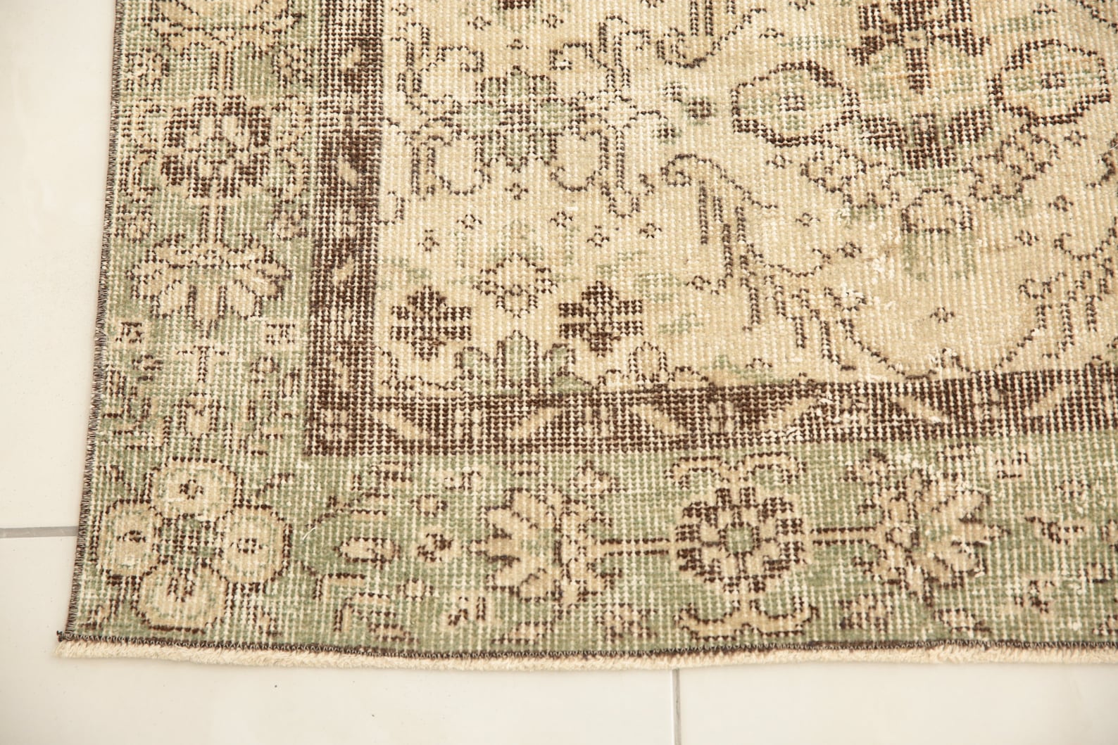 Bohemian Wool Rug, Handmade Green Rug, Aesthetic Rug, Botanical Rug ...