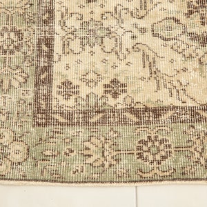 Bohemian Wool Rug, Handmade Green Rug, Aesthetic Rug, Botanical Rug ...