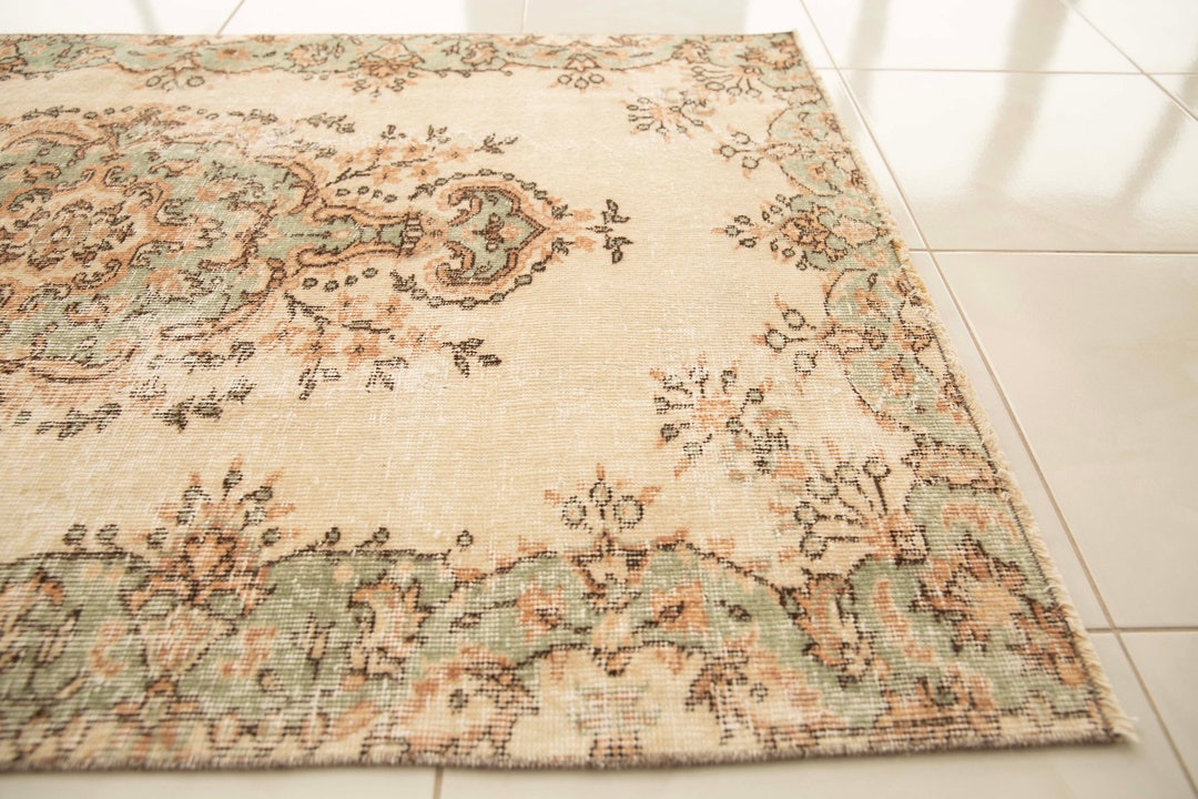 Pastel Color Rug Green Handmade Rug Family Room Rug Turkish - Etsy