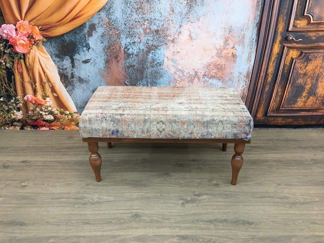 Turkish Rug Bench, Housewarming Bench, Coffee Bench, Handmade Bench ...