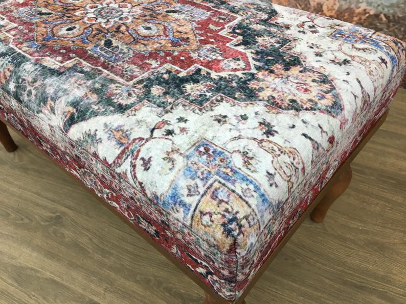 Piano Bench, Wood Ottoman, Upholstered Bench, Vanity Stool, Bedroom ...
