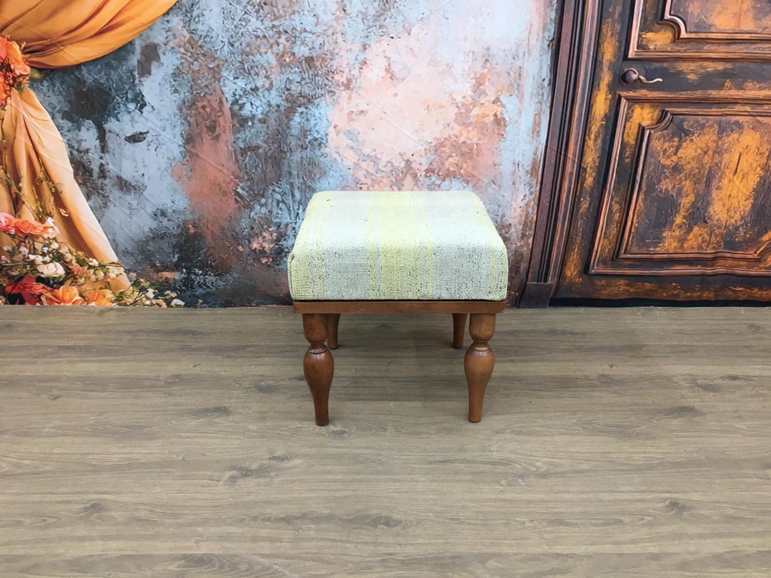 Footstool Bench, Keyboard Bench, Piano Bench, Kilim Covered Bench ...