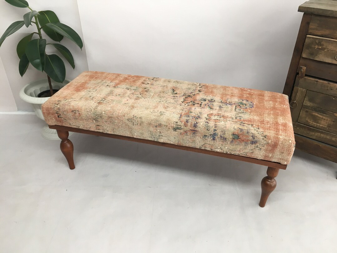 Vintage Rug Bench, Artisantal Bench, Lounge Bench, Handmade Bench ...