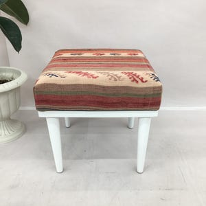 Ottoman Bench, Kilim Covered Bench, Bathroom Bench, Stool for Chair ...