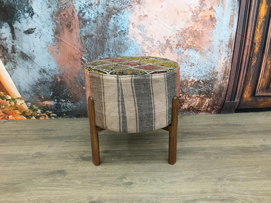 Cylinder Stool, Shower Stool, Porch Stool, Vanity Table Stool, Kilim ...
