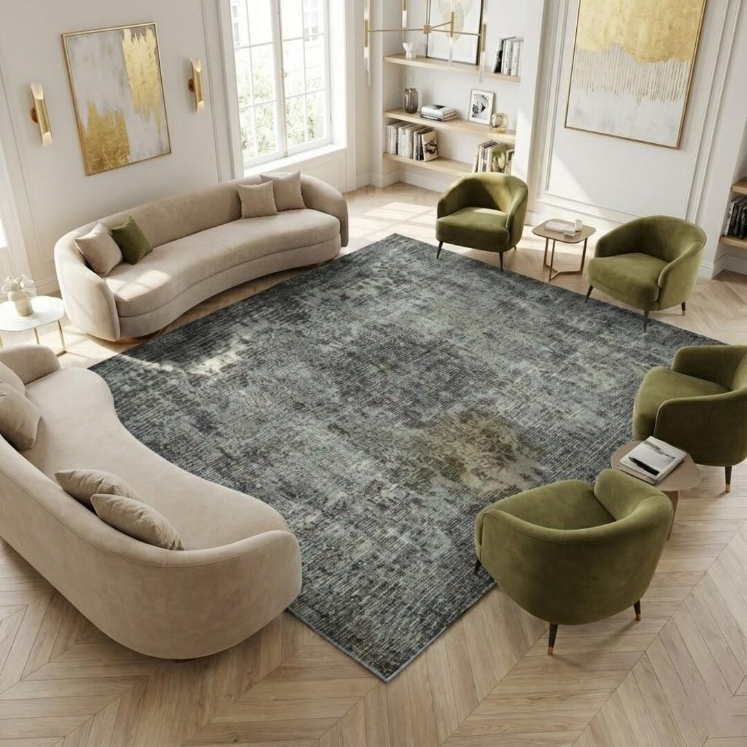 Soft Pile Wool Rug, Minimal Rug, Groovy Rug, Rugs for Bedroom, Antique ...