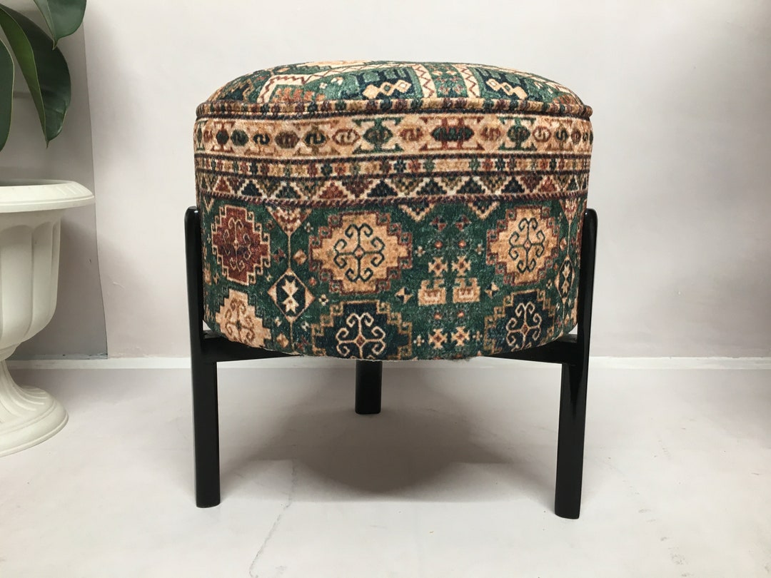 Bohemian Stool, Pouf Stool, Low Chair, Ottoman Bench, Round Stool ...