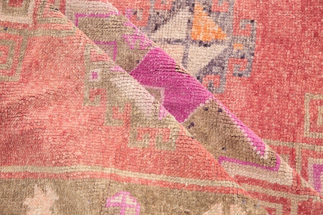 Blush Pink Rug, Handmade Herki Rug, Aisle Runner Rug, Ethnic Rug, Soft ...