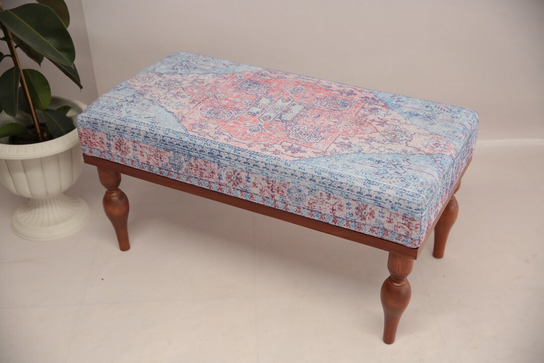 Bohemian Bench, Ottoman for Dining Room, Upolstered Bench, Foyer Bench ...