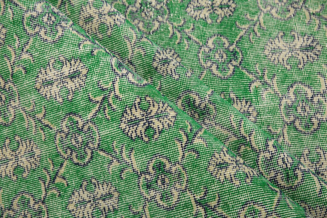 Handmade Green Rug, Preppy Rug, Ikat Rug, Bohemian Wool Rug, Plant Rug ...