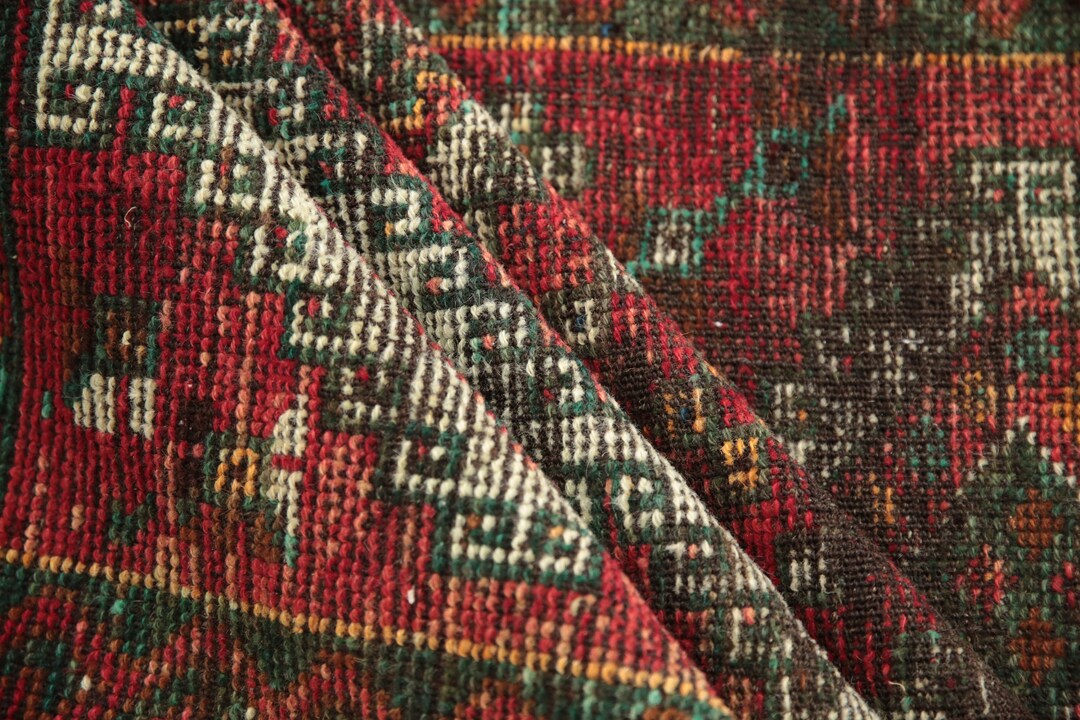 Sustainable Wool Rug, Red Rug, Farmhouse Rug, Eco Friendly Rug, Worn ...