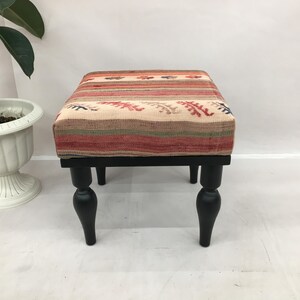 Ottoman Bench, Kilim Covered Bench, Bathroom Bench, Stool for Chair ...