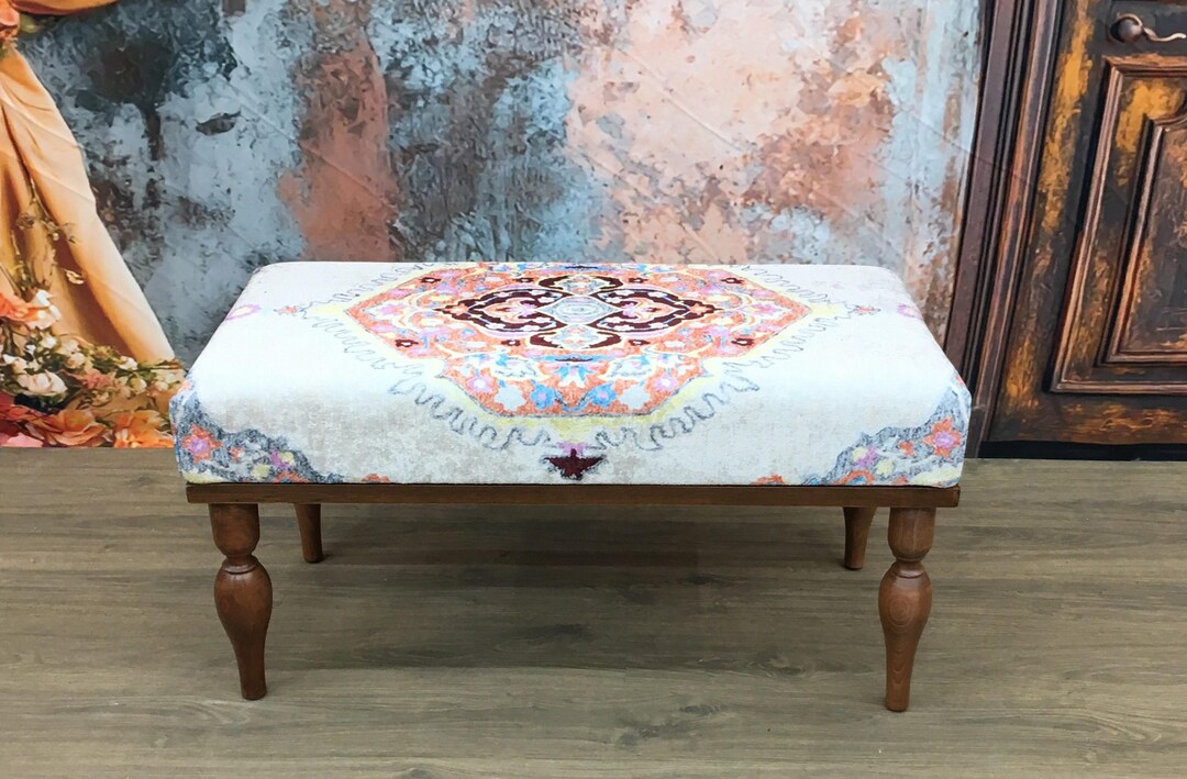 Dressing Table Bench, Cozy Bench, Sitting Bench, Boho Decor Bench ...