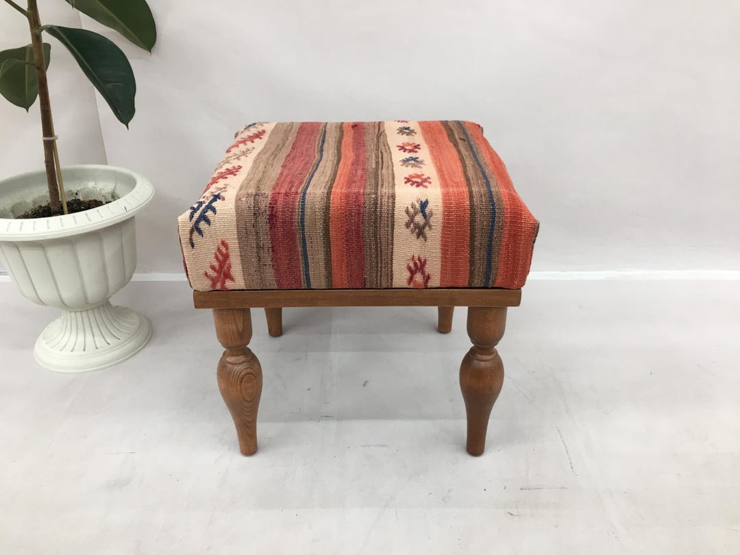 Ottoman Bench, Kilim Covered Bench, Bathroom Bench, Stool for Chair ...