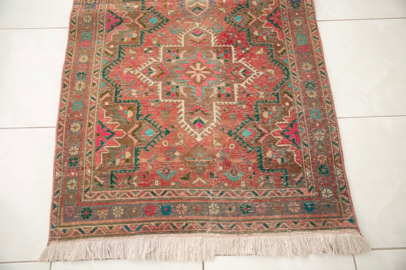 Oriental Pink Rug Bohemian Wool Rug Corridor Rug Turkish - Etsy