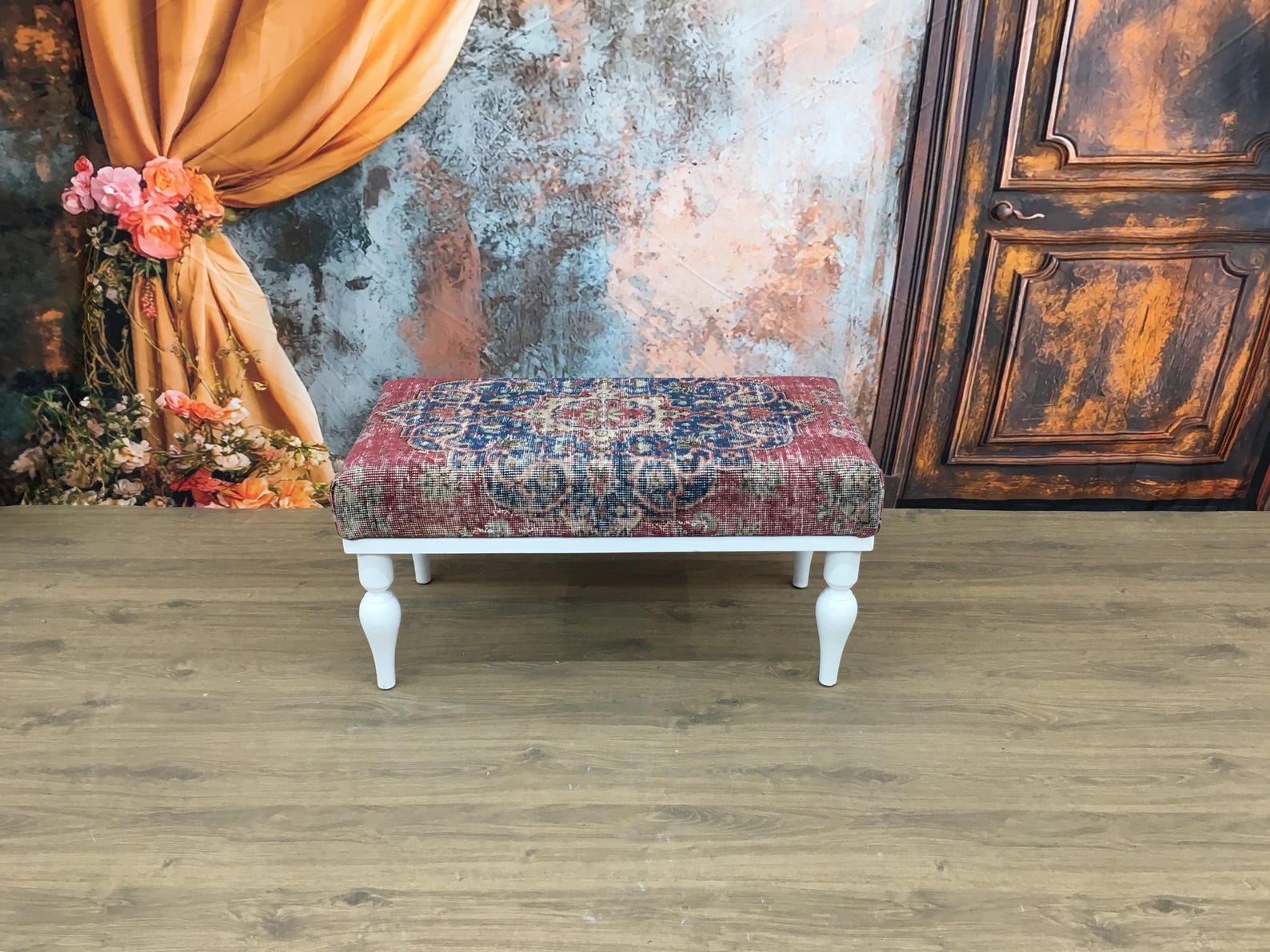 Mudroom Bench, Dressing Table Bench, Retro Bench, Turkish Rug Bench ...