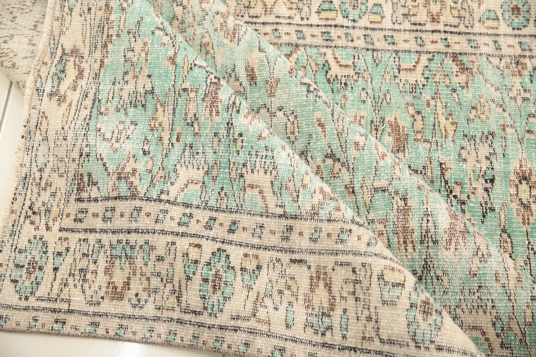 Turkish Vintage Rug, Pastel Color Rug, Hipster Rug, Bordered Rug, Rug ...