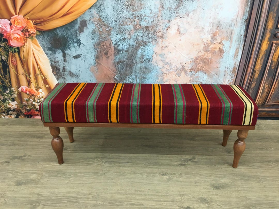 Vintage Kilim Bench, Stairway Bench, Regular Bench, Striped Bench ...