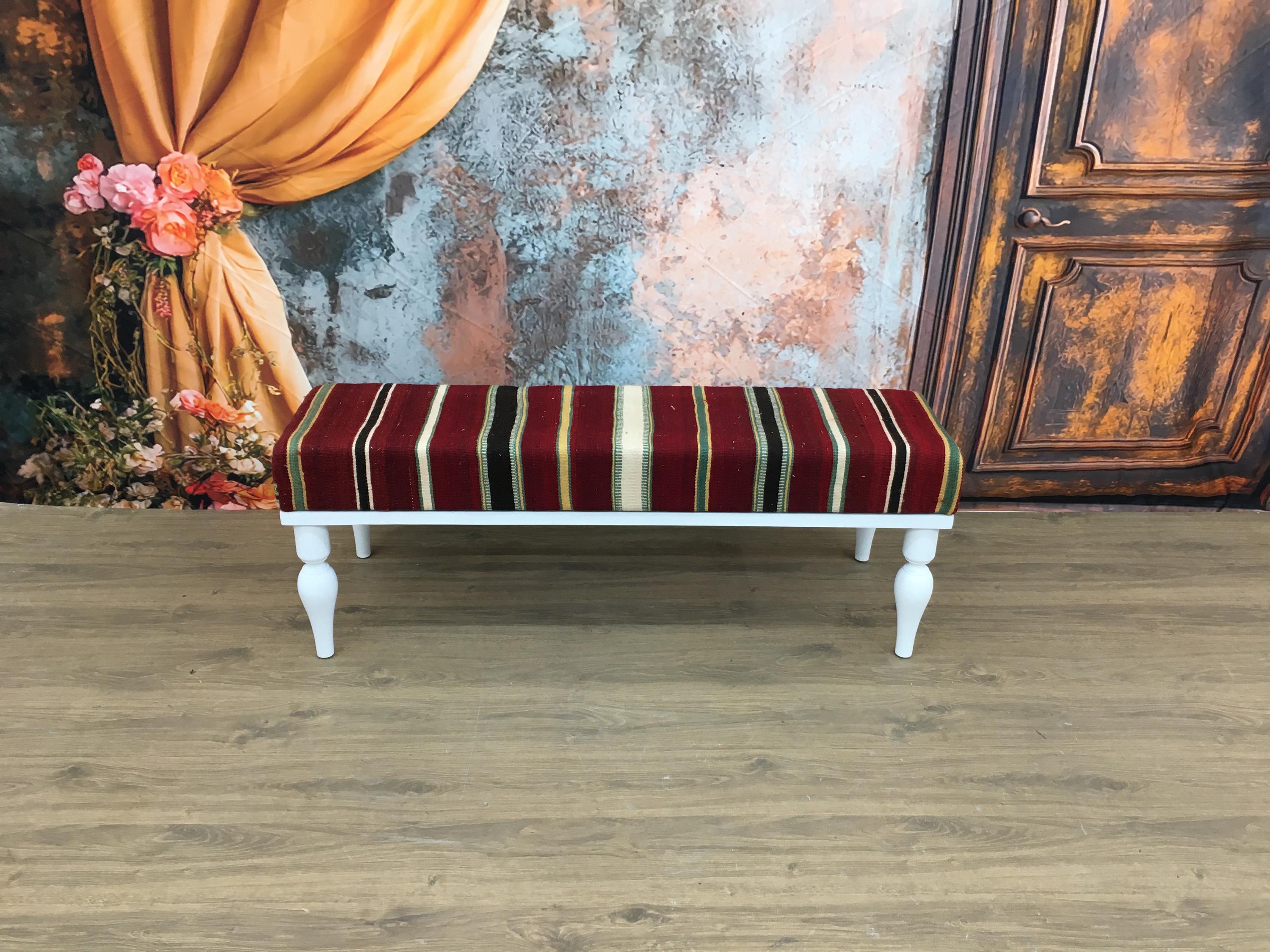 Upholstered Bench, Kilim Rug Bench, Stairway Bench, Dining Table Bench ...